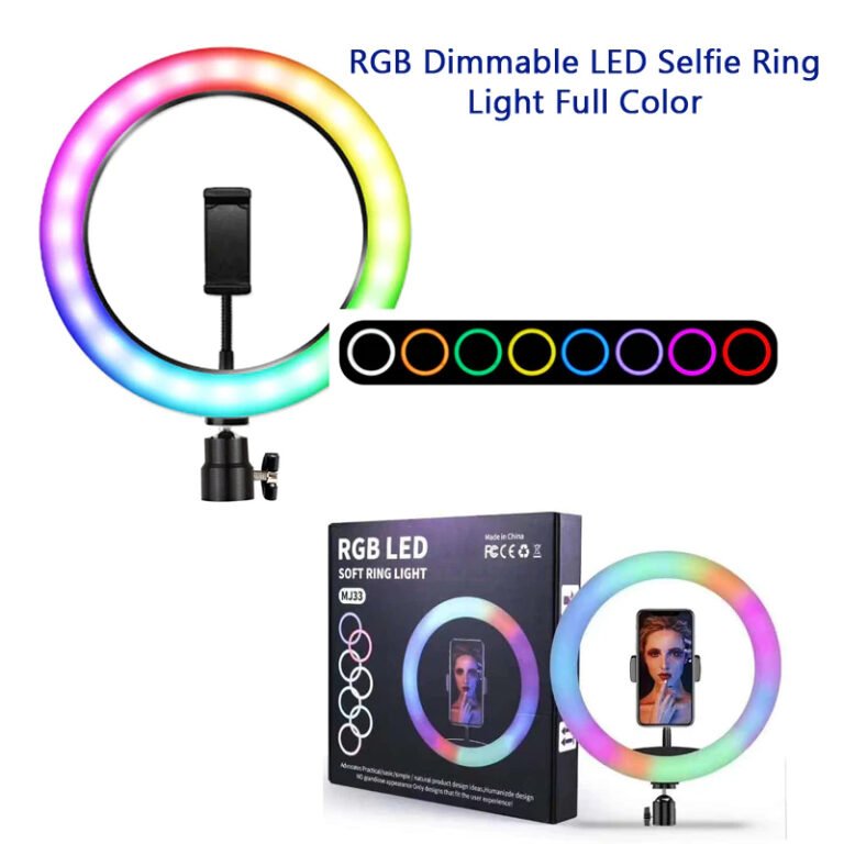 MJ33CM RGB Led Studio Camera Ring Light Photography with Mobile Holder