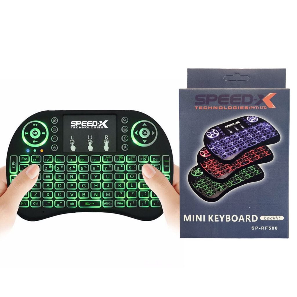 Mini TouchPad RF 500 Wireless With 3 Colour Backlit Keyboard Mouse