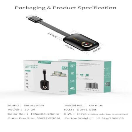 MiraScreen G9 Plus 2.4G 5G 1080P/4K Wireless HDMI Wifi Dongle