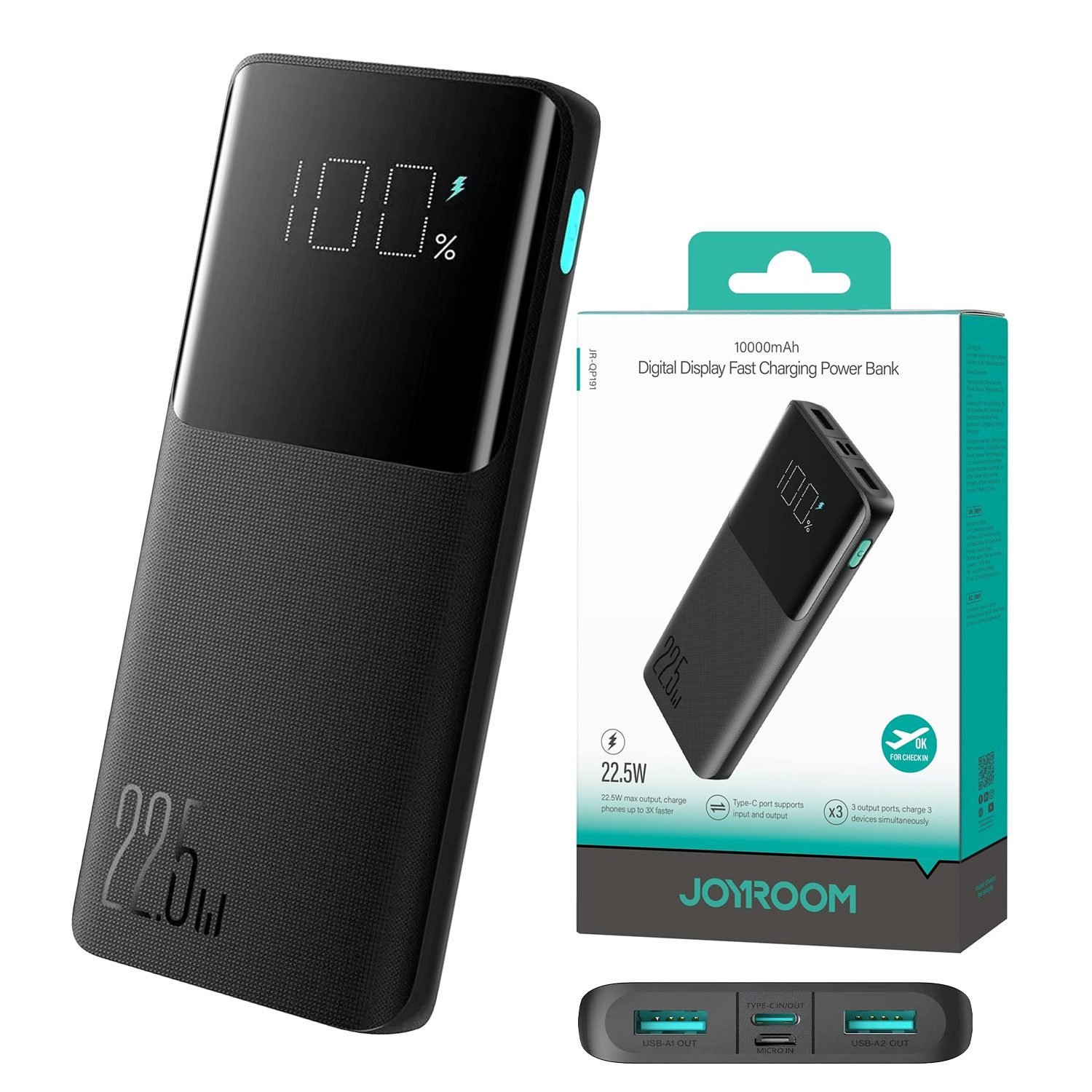 Joyroom Jr-QP191 10000mAh 22.5w Fast Charging Power Bank