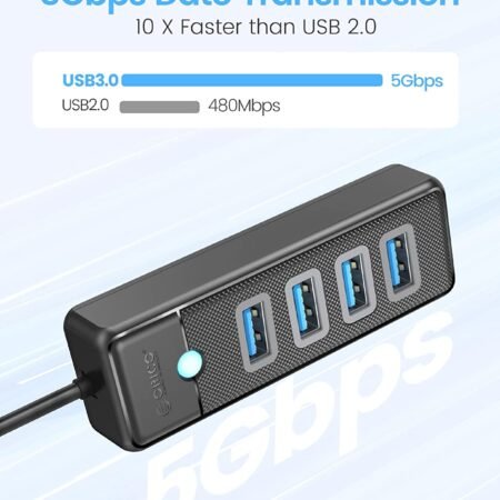 ORICO 4-Port USB HUB 3.0 5Gbps High-Speed Fast Data Transfer