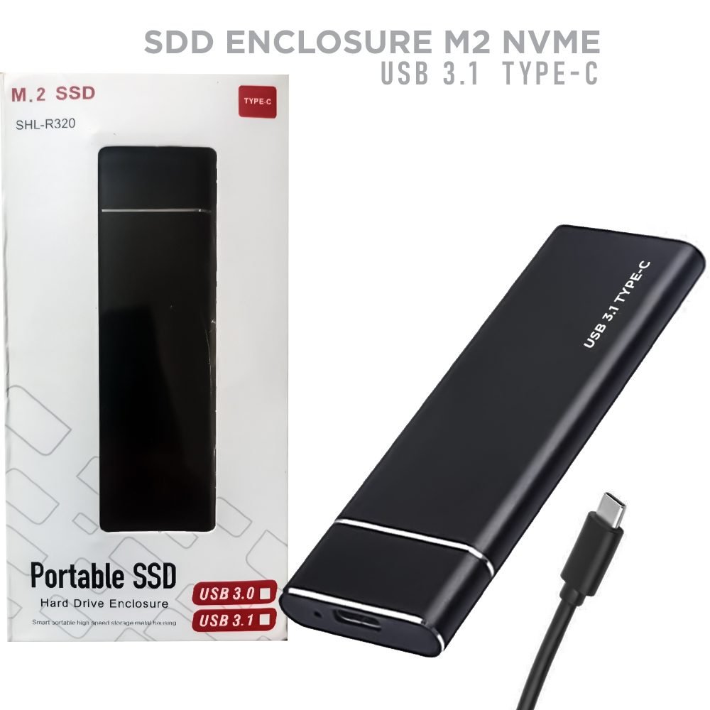 M2 SSD Enclosure, USB 3.1 Gen 2 (10 Gbps)