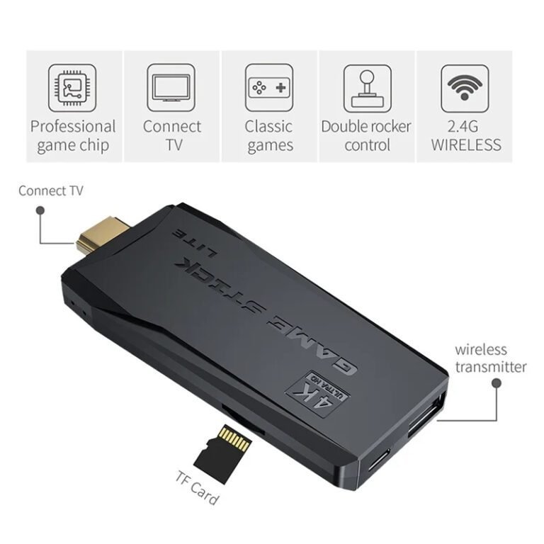 M8 HDMI Game Stick Lite Console 2.4G Wireless Controllers 4K Video Game ...