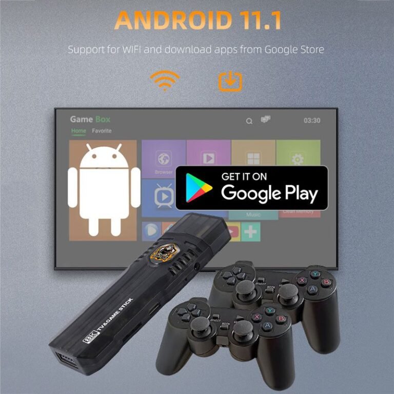 X8 Game Stick 8K, 4K Android 11.1 With 10000+ Games and Two Wireless ...