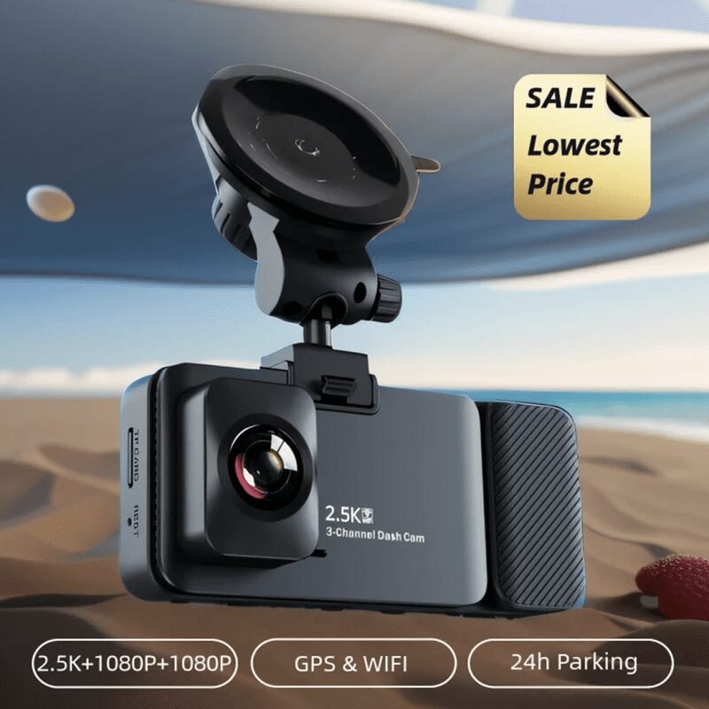 3 Channel K02 Dash Cam 2.5K 1080P With Built-In GPS Wifi