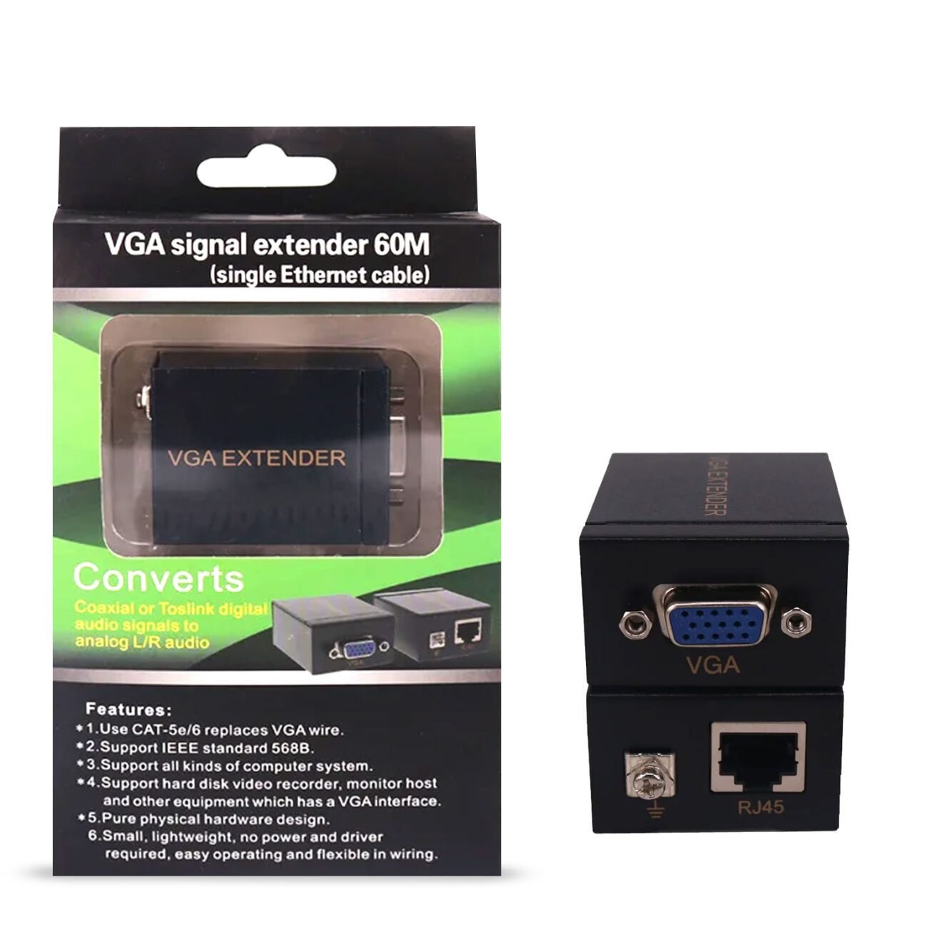 VGA 60M Range Extender Single LAN