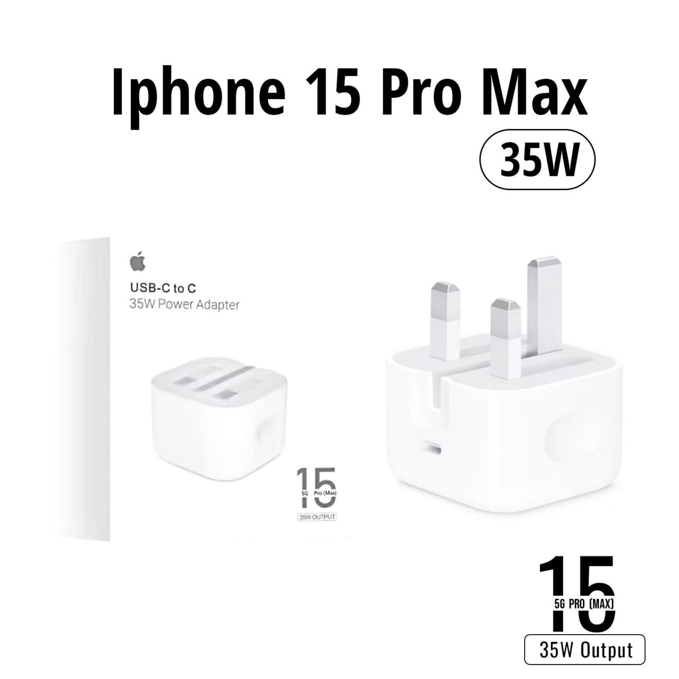 iPhone 15 Pro Max 35W USB-C Power Adapter With USB-C To C Cable