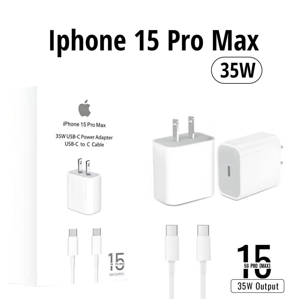 iPhone 15 Pro Max 35W USB-C Power Adapter With USB-C To C Cable