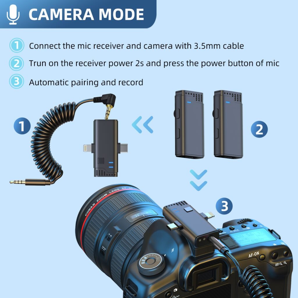 JMARY MW-16 2.4Ghz Wireless Microphone for Mobile and Camera