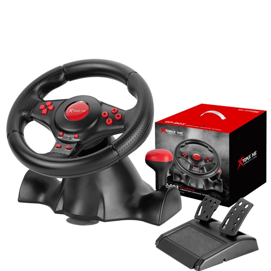 Xtrike-Me GP-903 Racing Wheel with Dual Vibration Motors Realistic ...