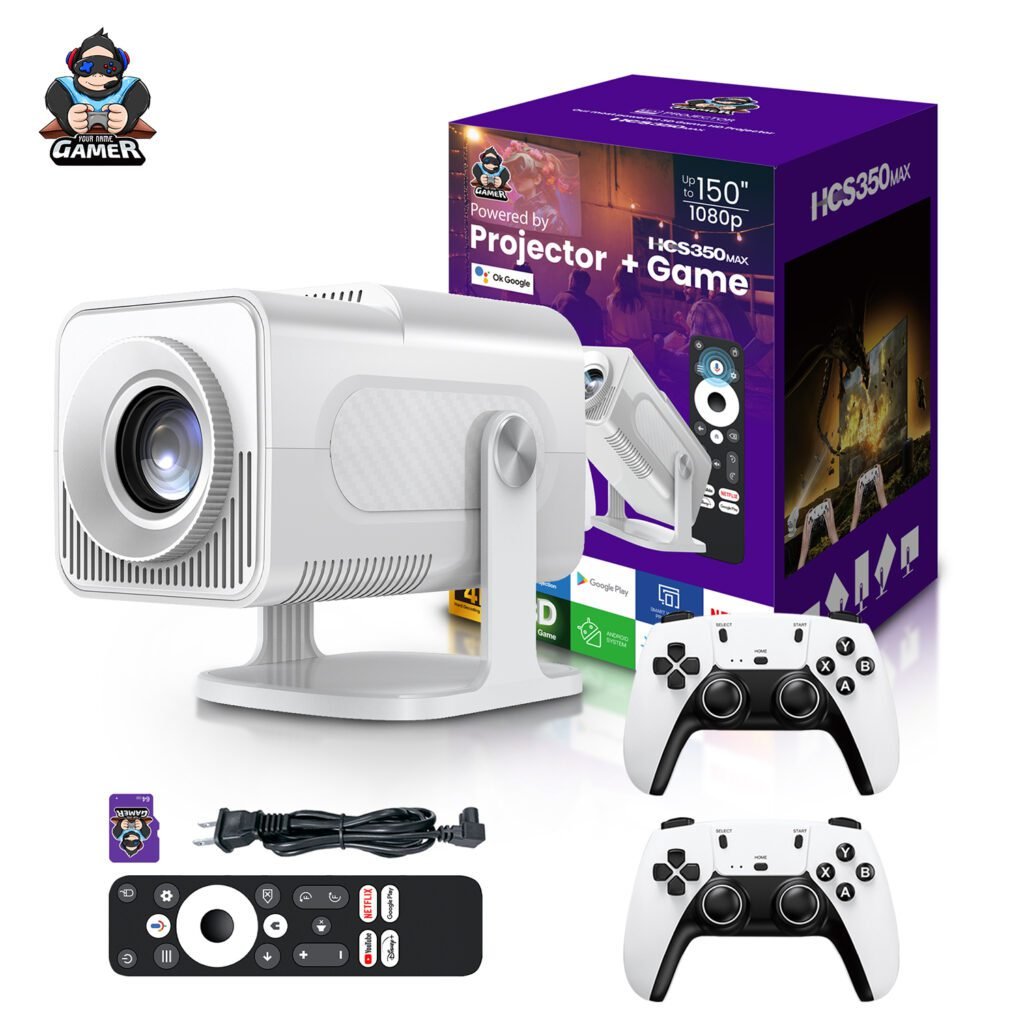 HCS350 Max 4K Android 11 Gaming Projector 2GB+16GB with Wireless Gamepad