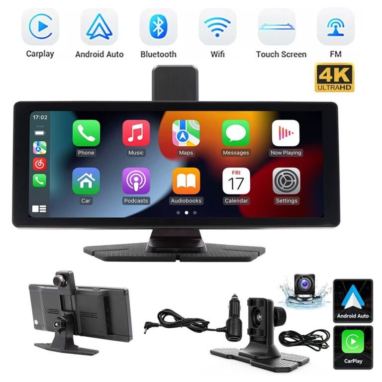 C1 Wireless 10.26-Inch CarPlay & Android Auto Screen with 4K Dash Cam ...