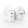 iPhone 35W UK 3 Pin Dual Type-C Fast Charging PD Adapter